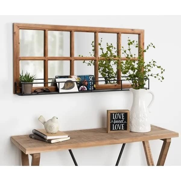 Large Entryway Mirror With Shelf For Wall Decoration