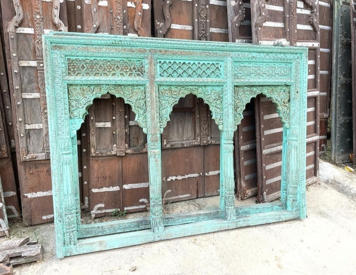 Rajasthani wooden jharokha frame Large Antique Wall Decor - Antique ...