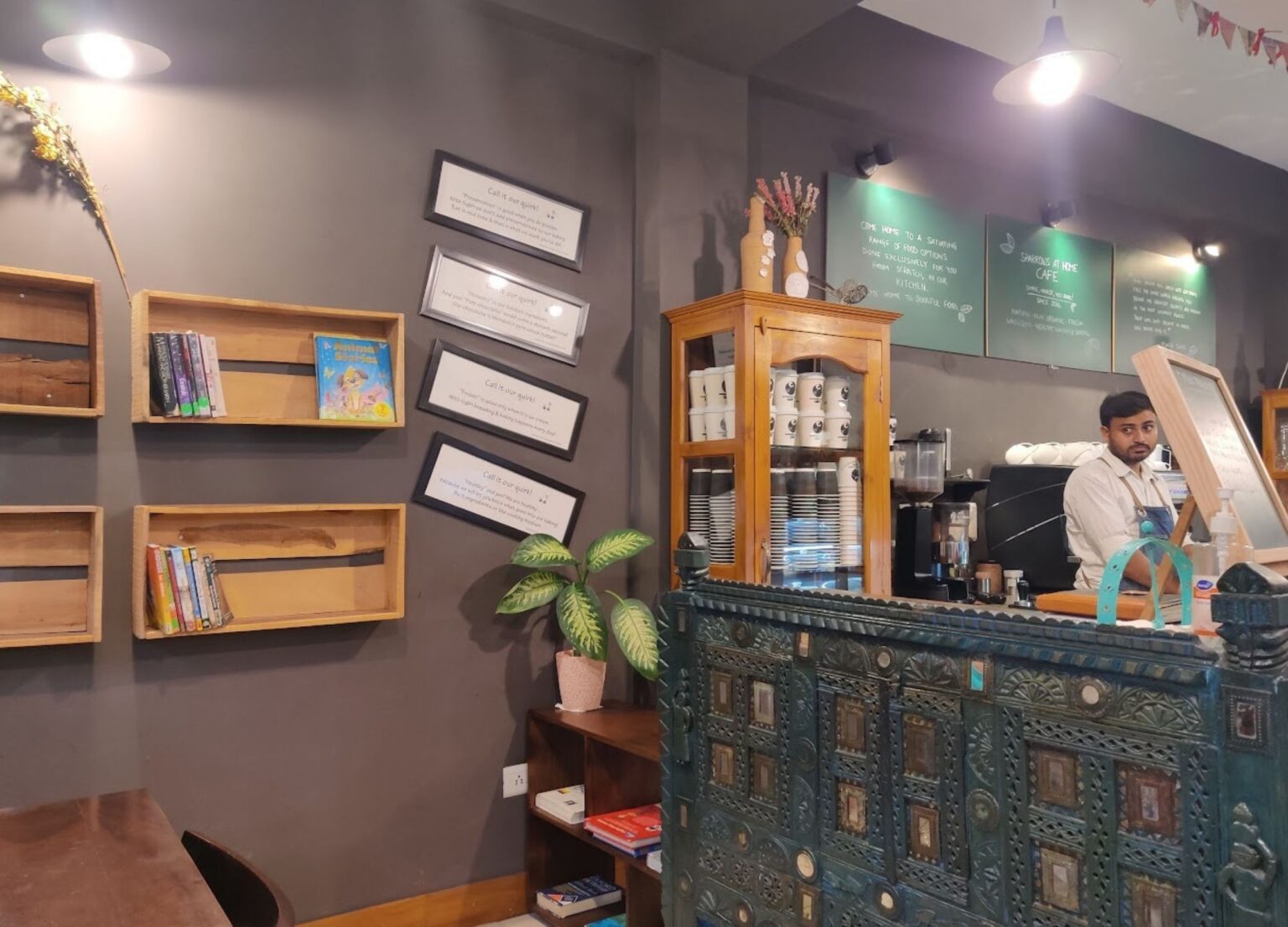 Unique small rooftop cafe design ideas Aesthetic Cafe Wall Art ...