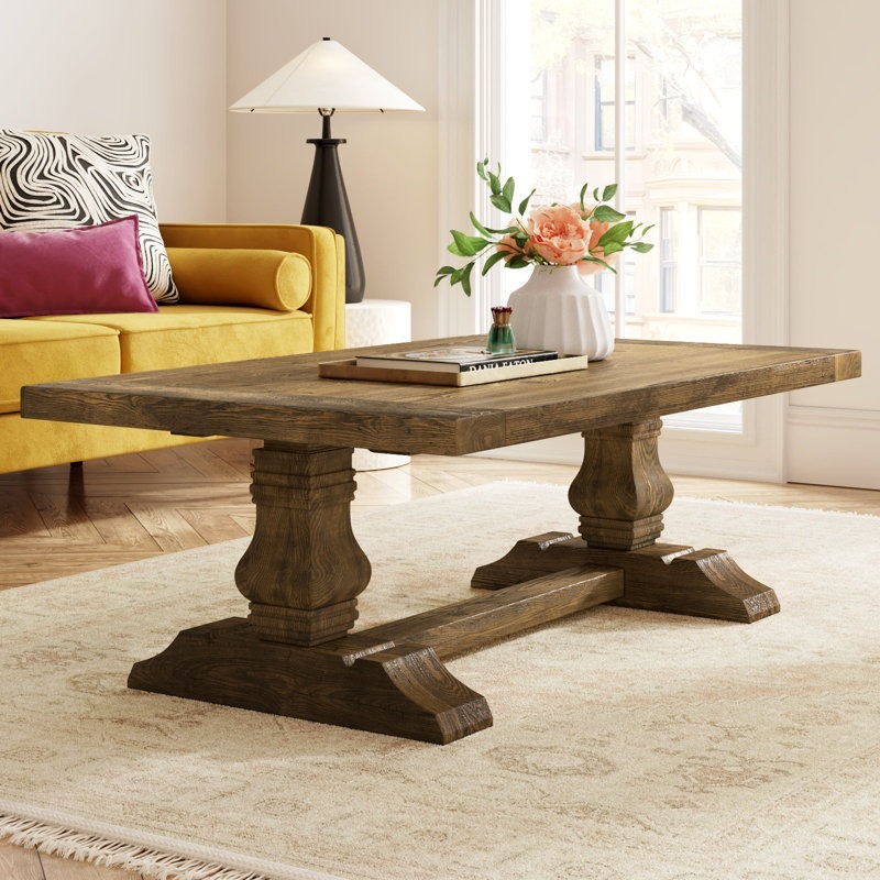 Large Antique Solid Wood Coffee Table Wooden - Antique Home Decors ...